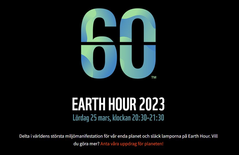 Earth hour på lördag 25 mars – Bjärke Energi